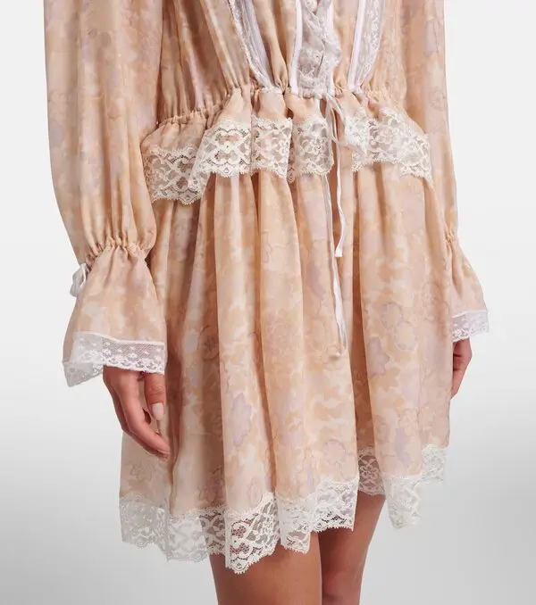 Chloé Floral Silk Charmeuse Minidress