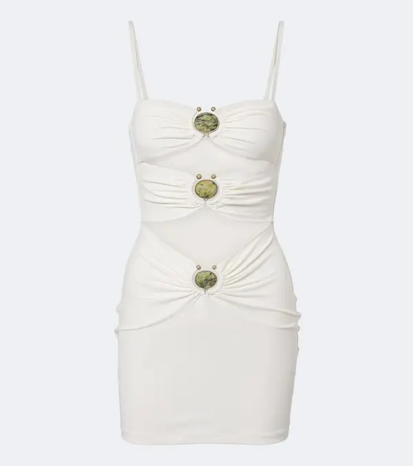Christopher Esber Embellished Cutout Mini Dress - White