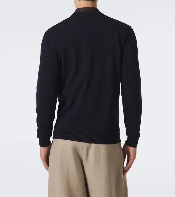 Dolce & Gabbana Embroidered Virgin Wool Crew Neck Sweater