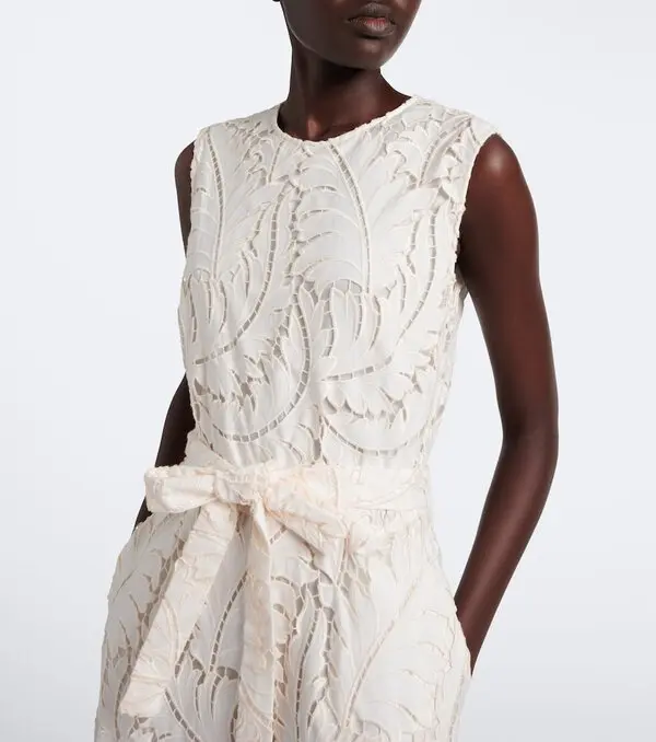 Etro Maxi Dress In Cotton Lace With Belt