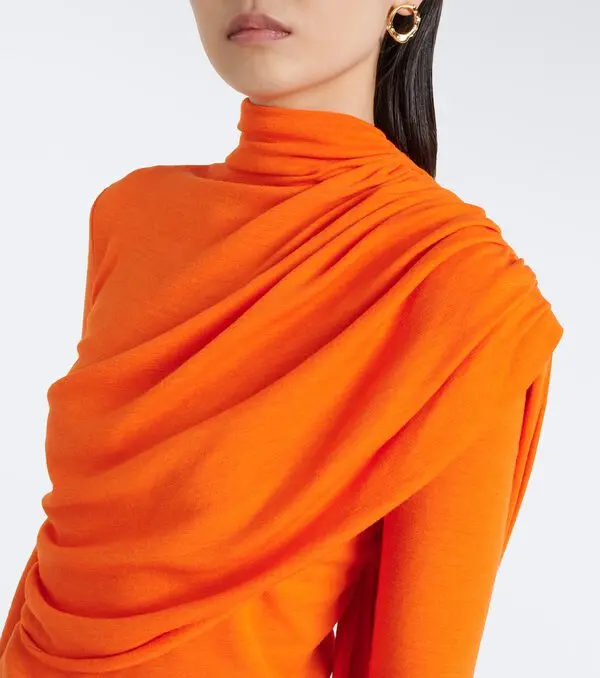 MUGLER Draped Asymmetrical Top