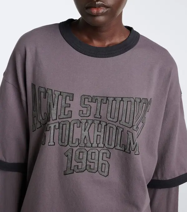 Acne Studios Layered Printed Cotton Jersey T-shirt
