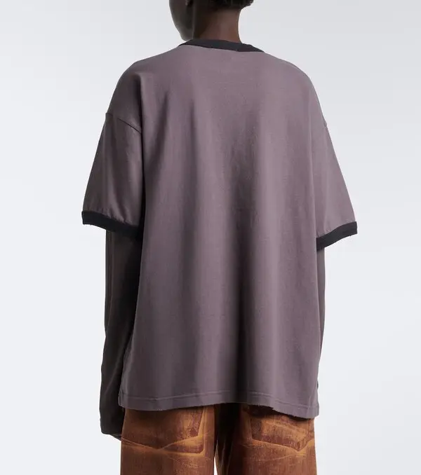 Acne Studios Layered Printed Cotton T-shirt - Grey