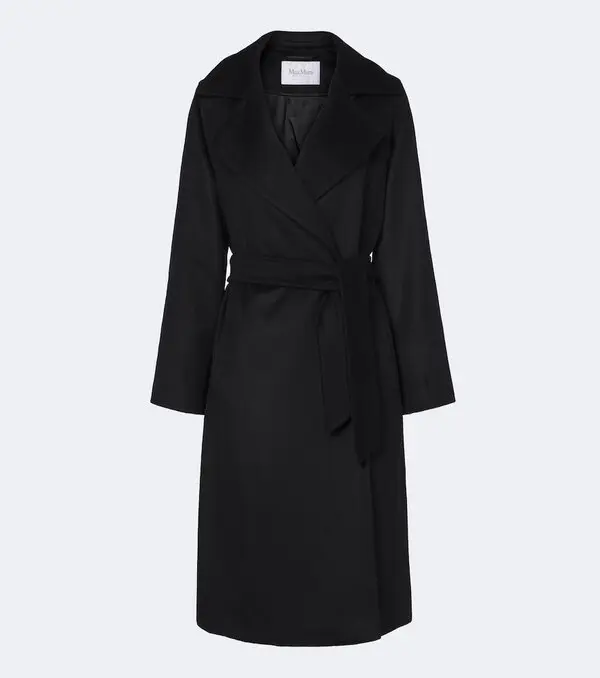 Max Mara Wool Wrap Coat - Black