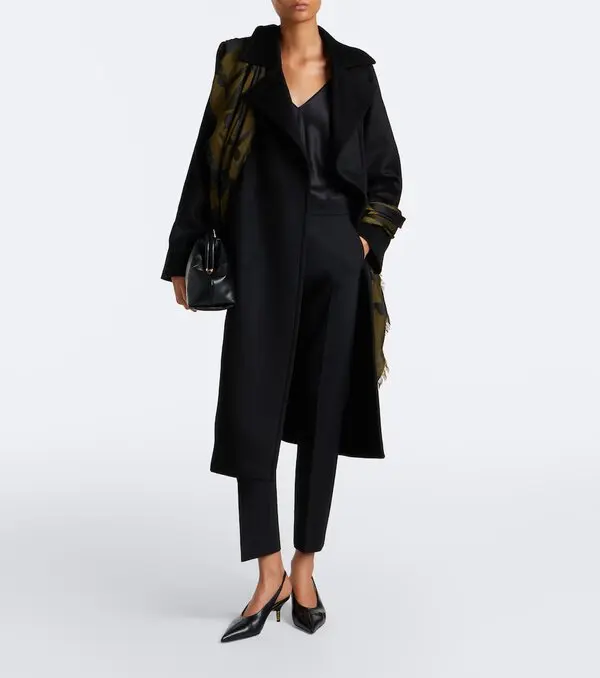 Max Mara Wool Wrap Coat - Black