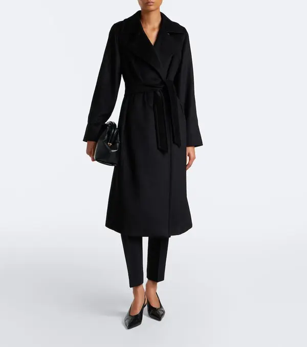 Max Mara Wool Wrap Coat - Black
