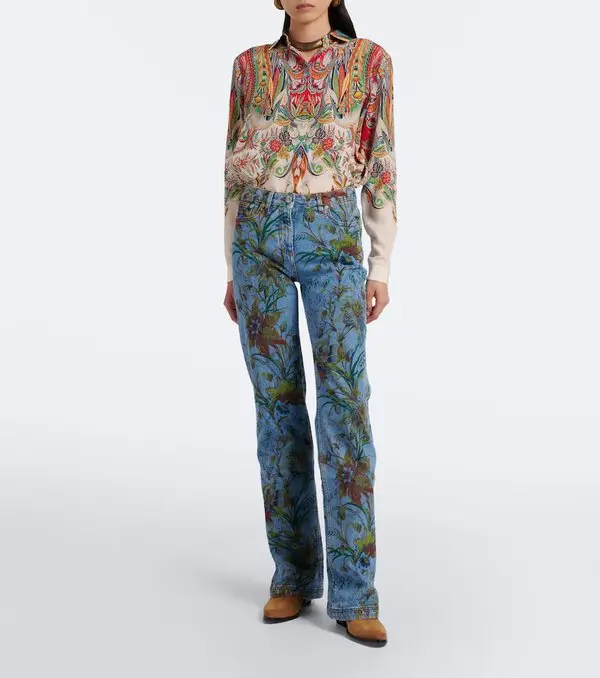 Etro Floral Flared Jeans