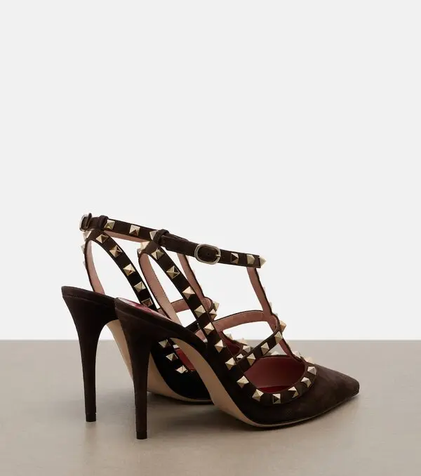 Valentino Garavani Rockstud Suede Pumps - Brown