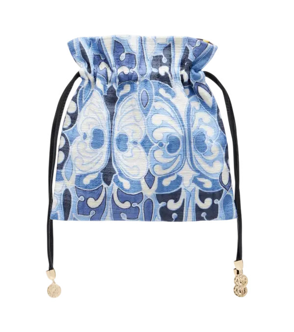 La DoubleJ Printed Pouch With Drawstring Top - Blue