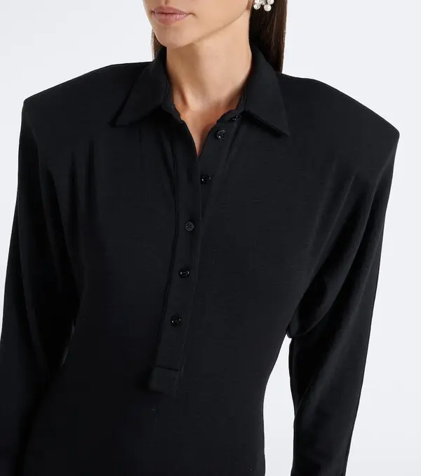 MUGLER Wool-blend Polo Sweater