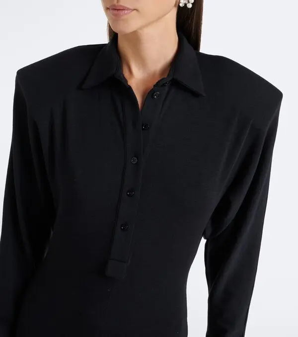 MUGLER Wool-blend Polo Sweater