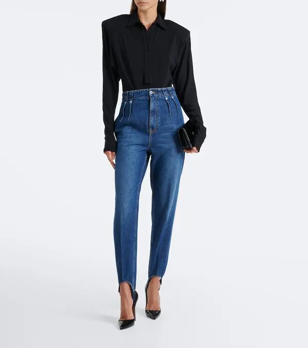 MUGLER Wool-blend Polo Sweater
