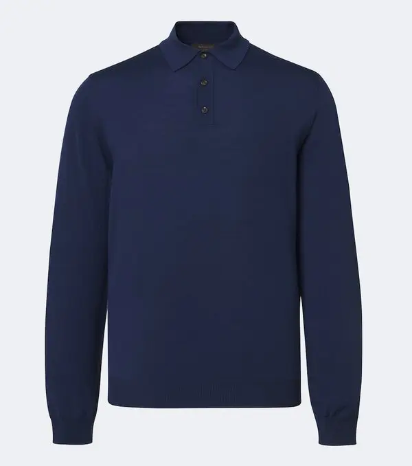 SLOWEAR Wool-blend Polo Sweater - Blue