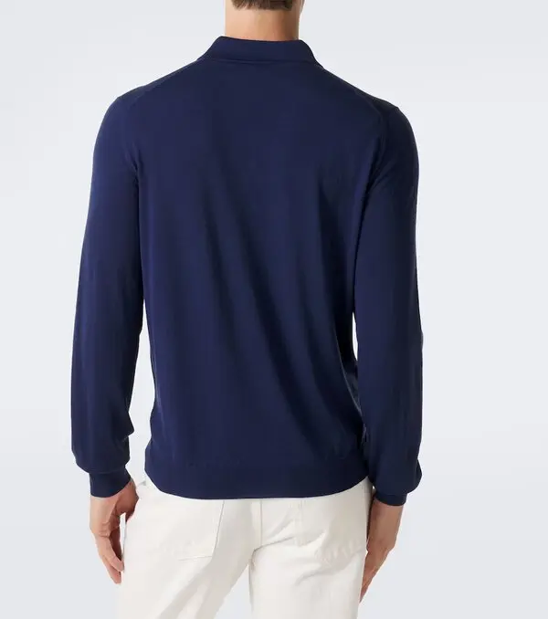 SLOWEAR Wool-blend Polo Sweater - Blue
