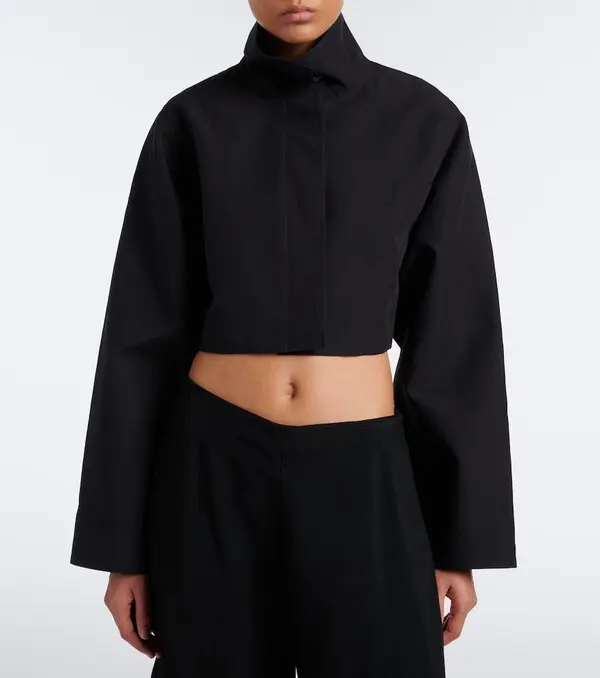 Alaïa Cropped Cotton And Silk Jacket