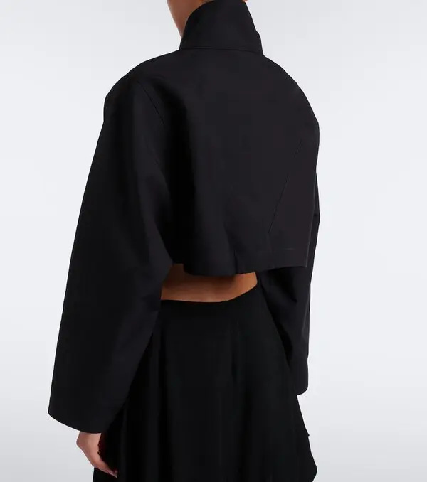Alaïa Cropped Cotton And Silk Jacket