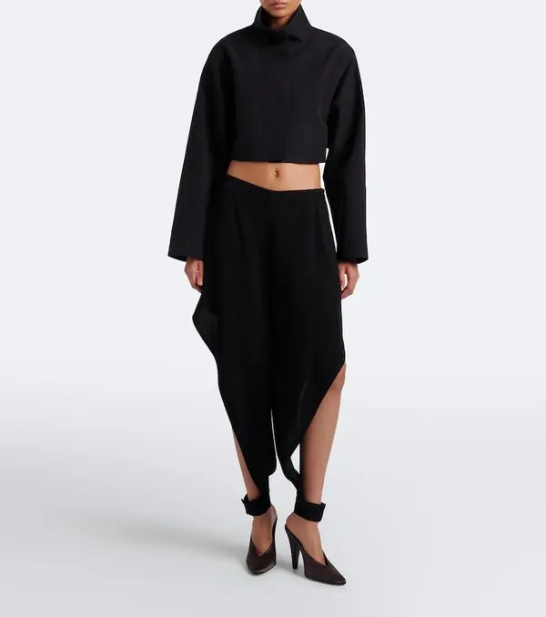 Alaïa Cropped Cotton And Silk Jacket