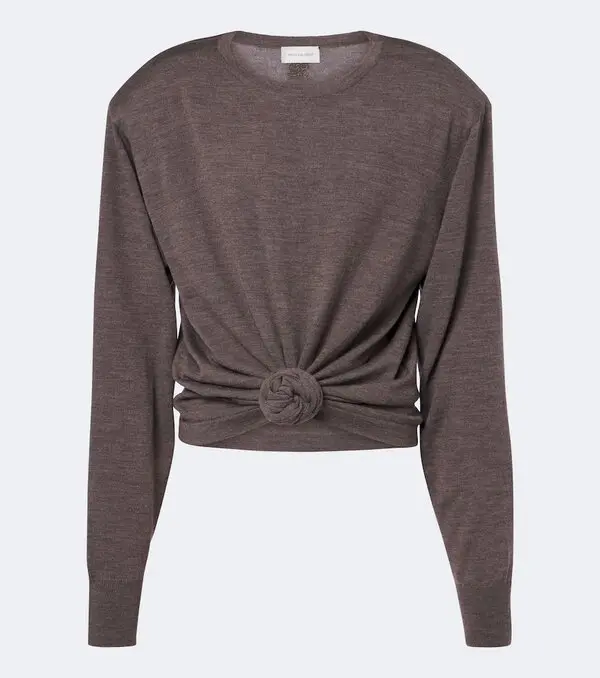 Magda Butrym Wool Sweater With Knotted Detail - Brown