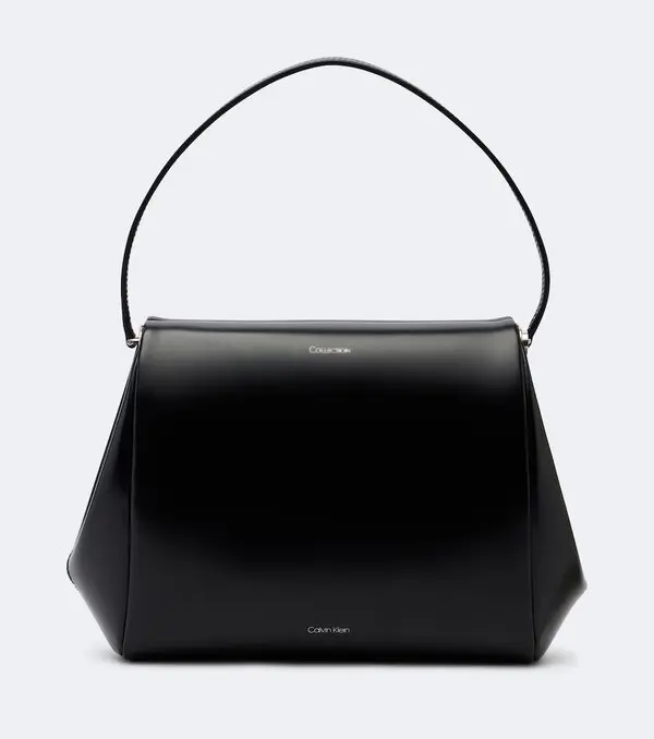 Calvin Klein Small Leather Shoulder Bag - Black