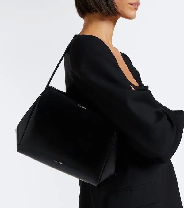 Calvin Klein Small Leather Shoulder Bag - Black