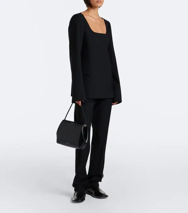 Calvin Klein Small Leather Shoulder Bag - Black