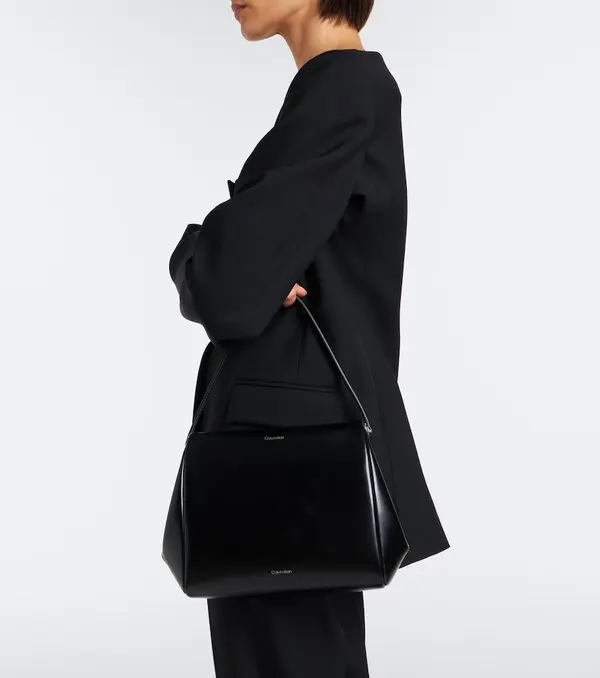 Calvin Klein Small Leather Shoulder Bag - Black