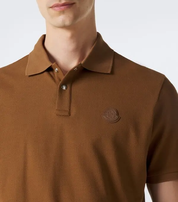 Moncler Leather-trimmed Cotton Piqu� Polo Shirt