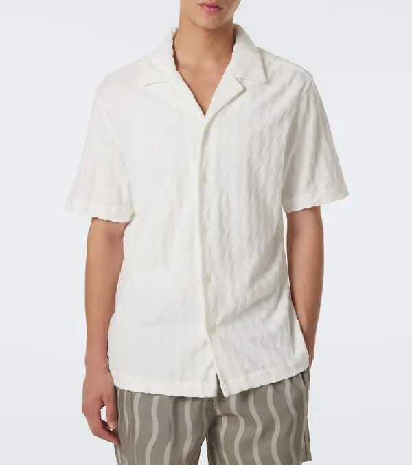 Frescobol Carioca Terry-trimmed Cotton-blend Bowling Shirt