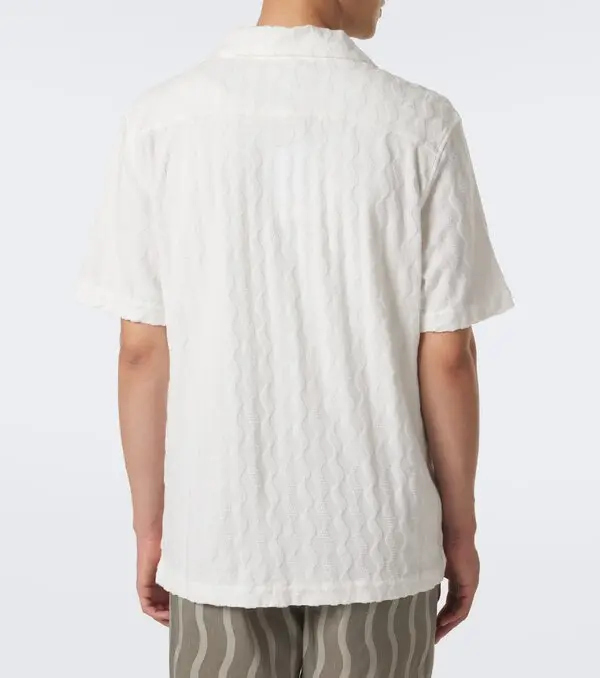 Frescobol Carioca Terry-trimmed Cotton-blend Bowling Shirt