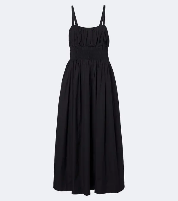 Asceno Verona Cotton Midi Dress - Black