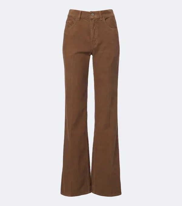 Saint Laurent 70s Cotton Corduroy Flared Pants - Brown