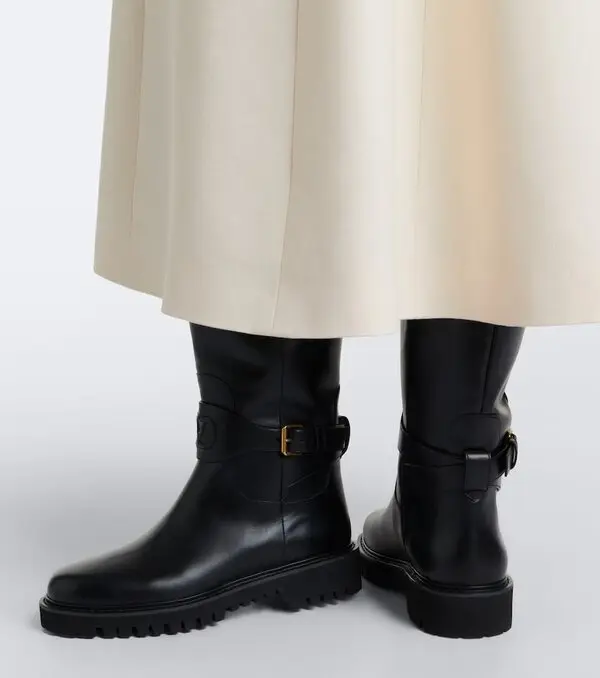 Valentino Garavani Vlogo Leather Knee-high Boots