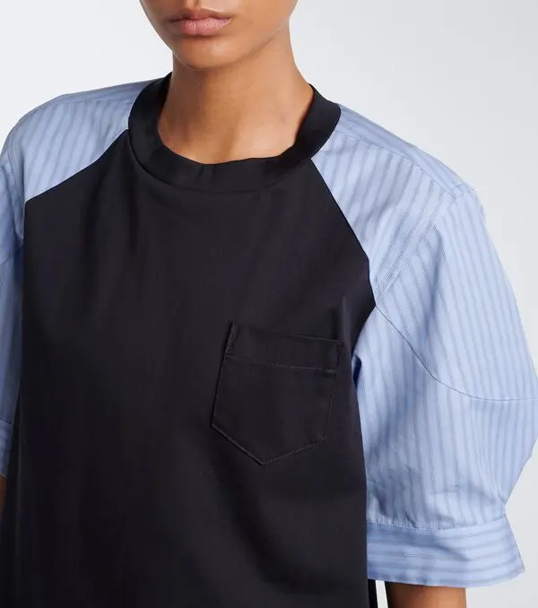 Sacai Striped Cotton T-shirt