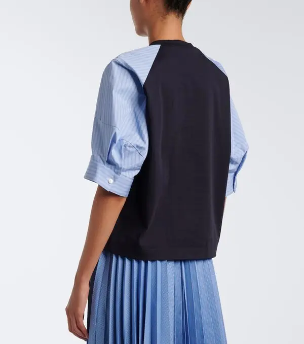 Sacai Striped Cotton T-shirt