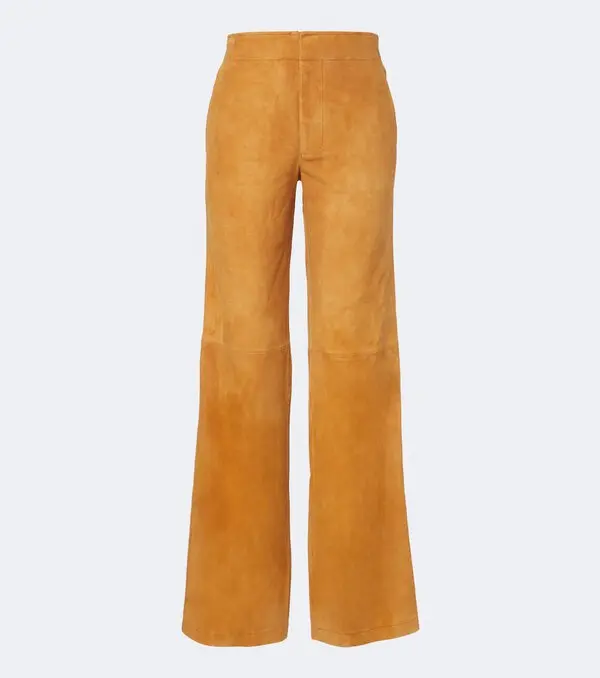 Ulla Johnson Freja Suede Flared Pants - Brown