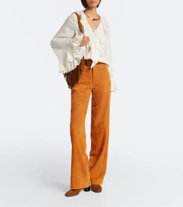Ulla Johnson Freja Suede Flared Pants