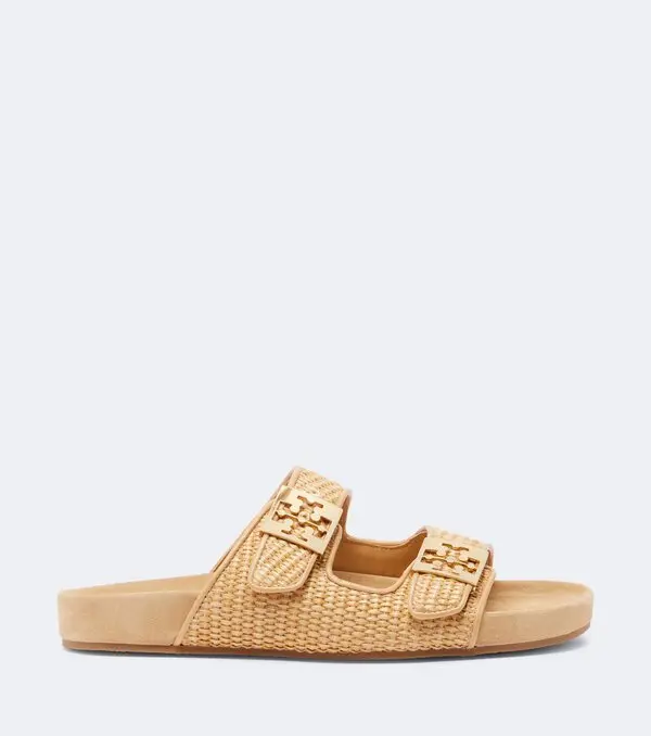 Tory Burch Mellow Raffia-effect Slides