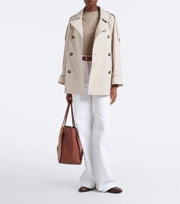 Max Mara Cotton-blend Twill Jacket - Beige