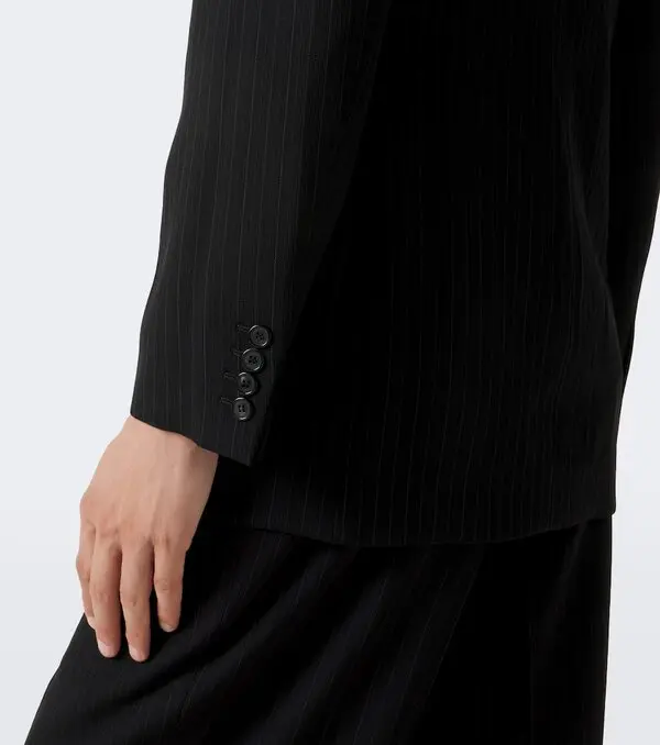 Saint Laurent Chalk Stripe Wool-blend Grain De Poudre Blazer