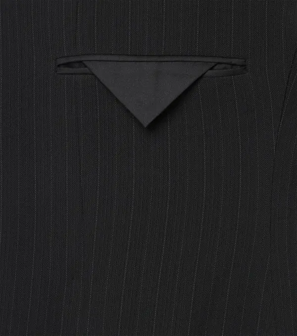 Saint Laurent Chalk Stripe Wool-blend Grain De Poudre Blazer