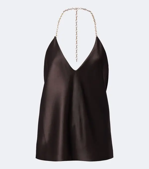 Sportmax Satin Halterneck Top - Brown
