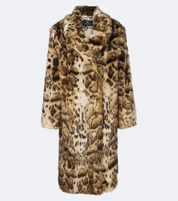 Etro Leopard-print Faux Fur Coat - Multicoloured