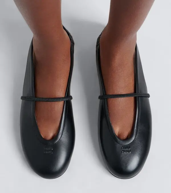 Miu Miu Leather Slingback Flats
