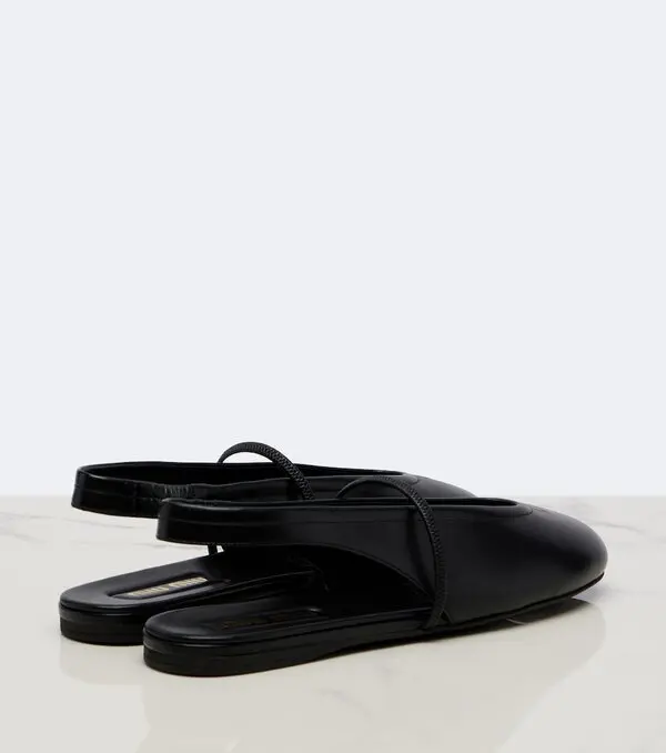Miu Miu Leather Slingback Flats