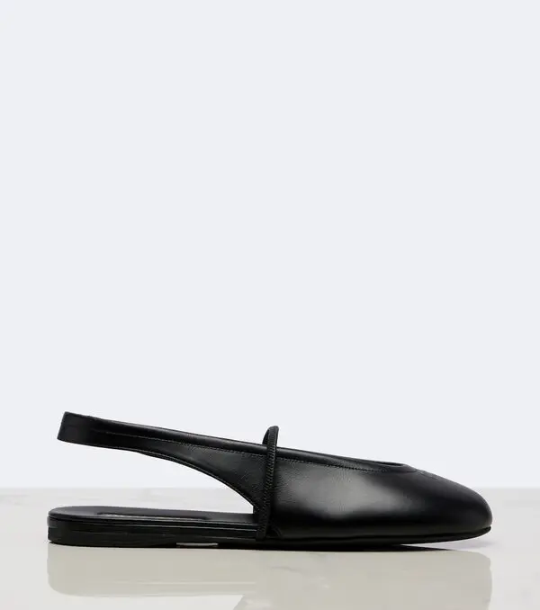 Miu Miu Leather Slingback Flats