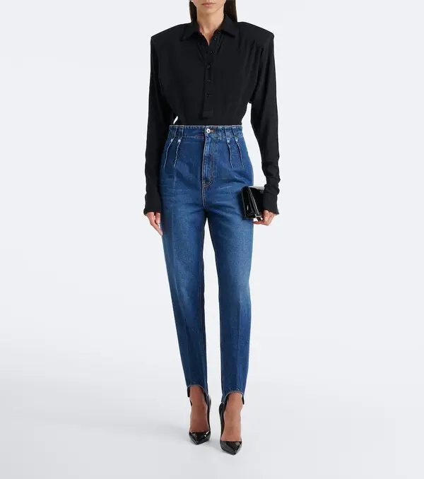 MUGLER Slim Fit Jeans With Elasticated Ankle Cuffs