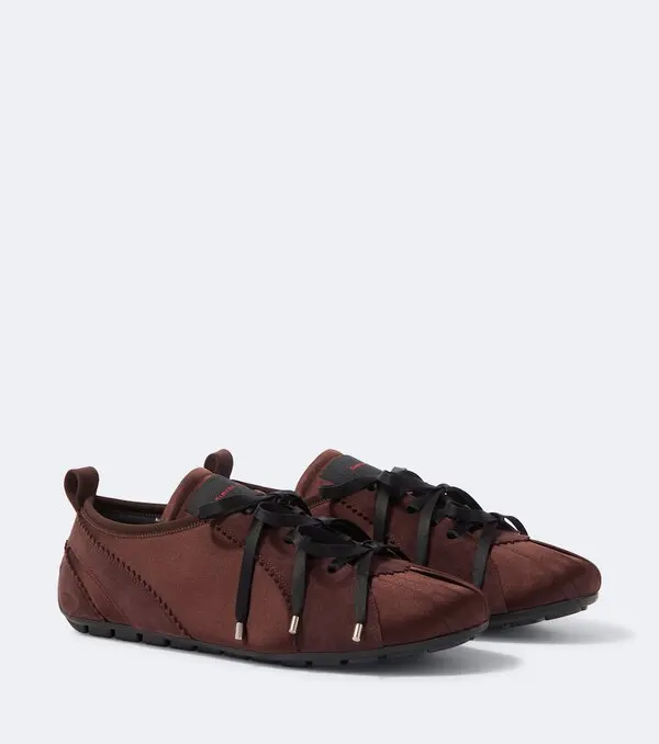 Simone Rocha Ballerina Grip Satin Sneakers - Brown