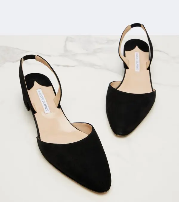 Manolo Blahnik Aspro Leather Slingback Pumps