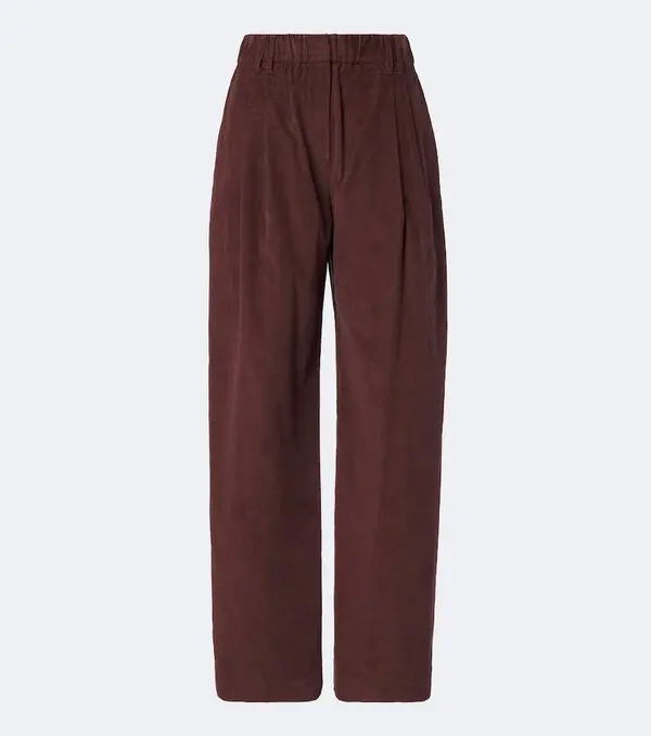 Brunello Cucinelli Monili Corduroy Wide-leg Pants - Brown