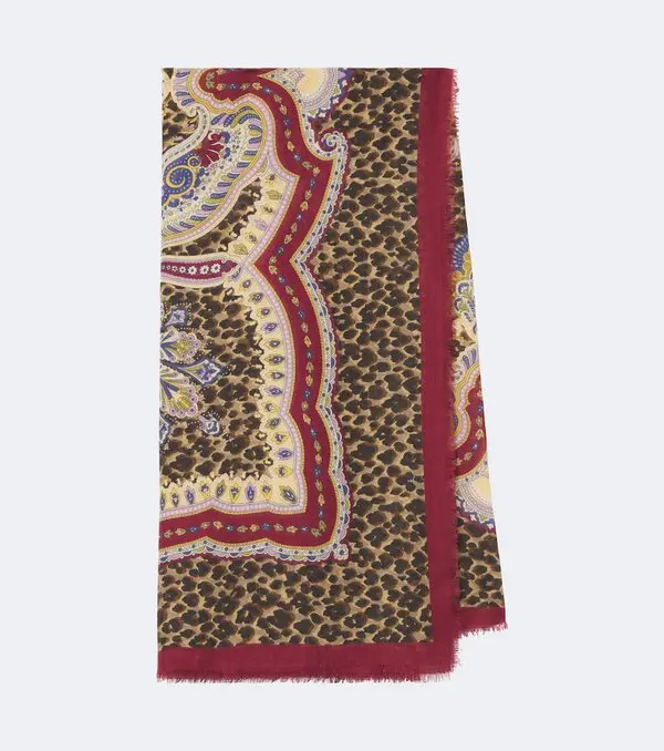 Etro Printed Modal And Cashmere Scarf - Red